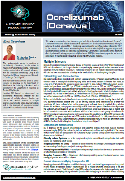 Neurology Research Review NZ Free Update | Product Review: Ocrelizumab ...